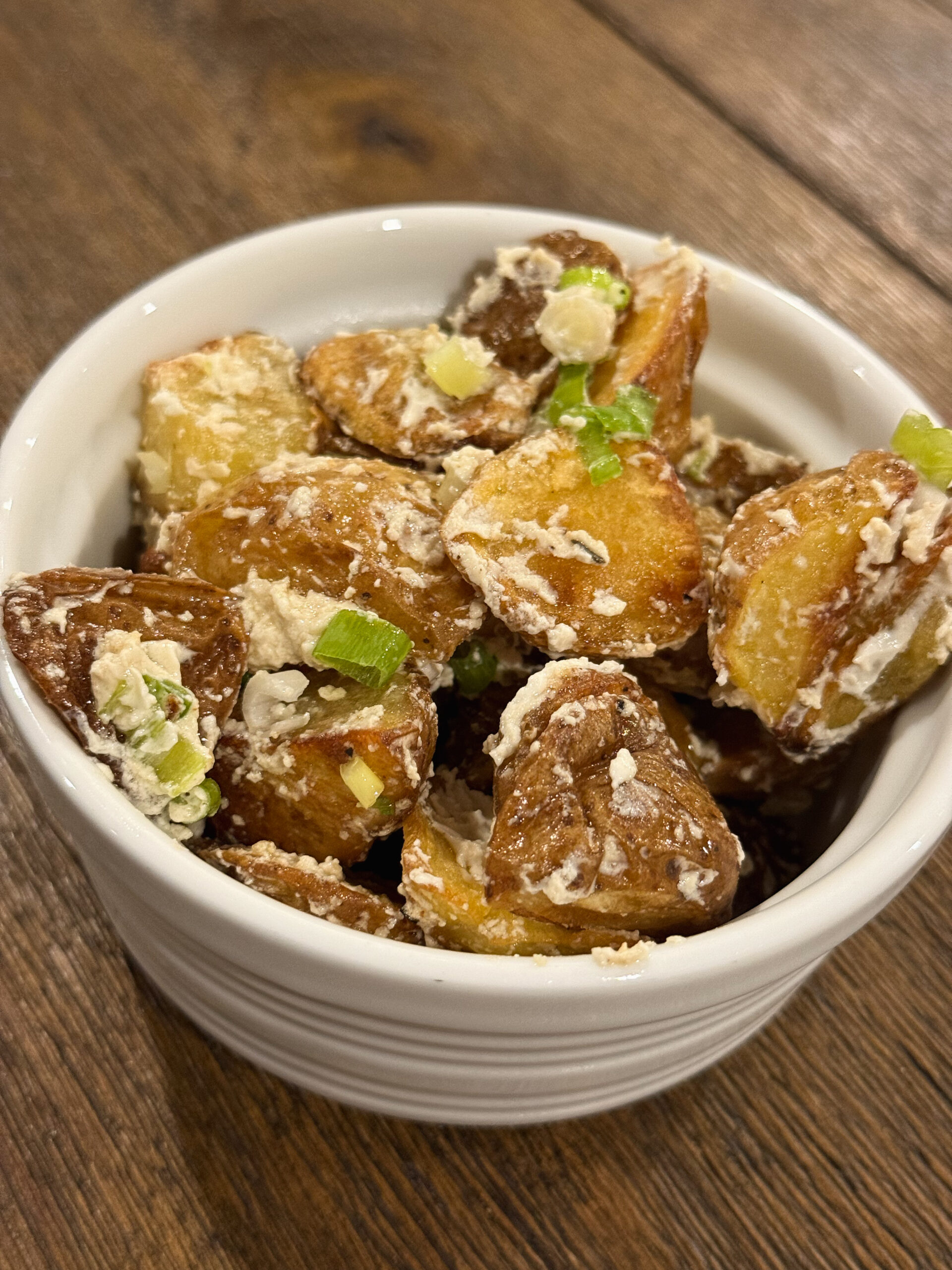 Goat Cheese Slathered Potatoes - Hanna Bee Eatin